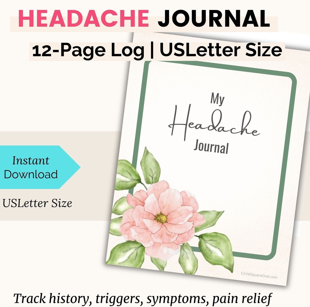 Headache Journal, Headache Tracker, Symptom Checklist, Medication ...