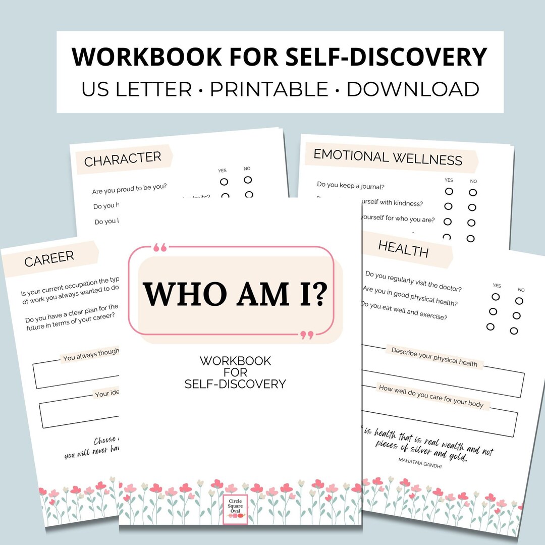 Self-discovery Workbook, Who Am I Workbook for Personal Growth - Etsy