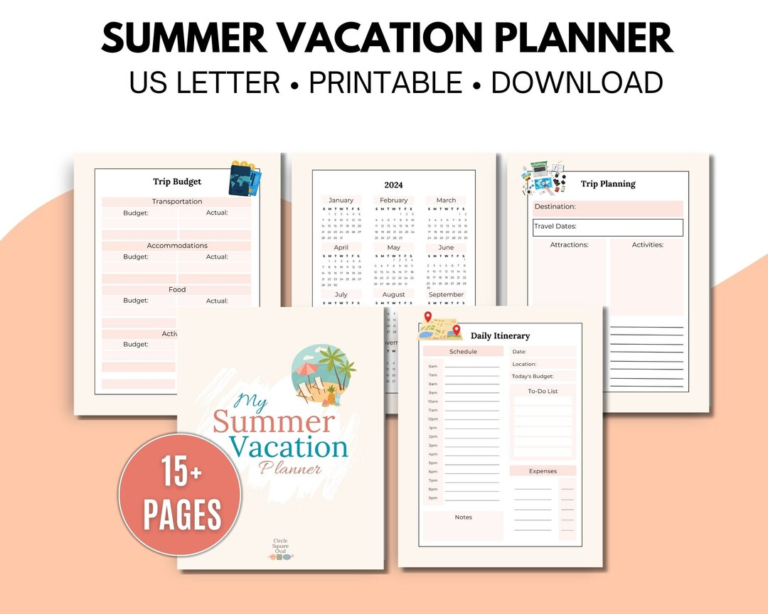 Summer Vacation Planner, Vacation Organizer, Travel Planner - Etsy