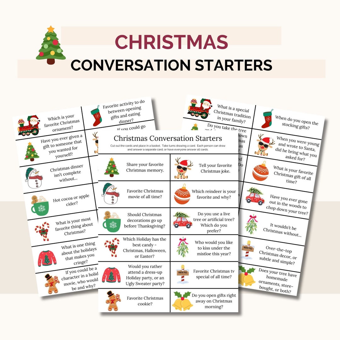 Christmas Conversation Starters Christmas Icebreaker Game - Etsy Canada