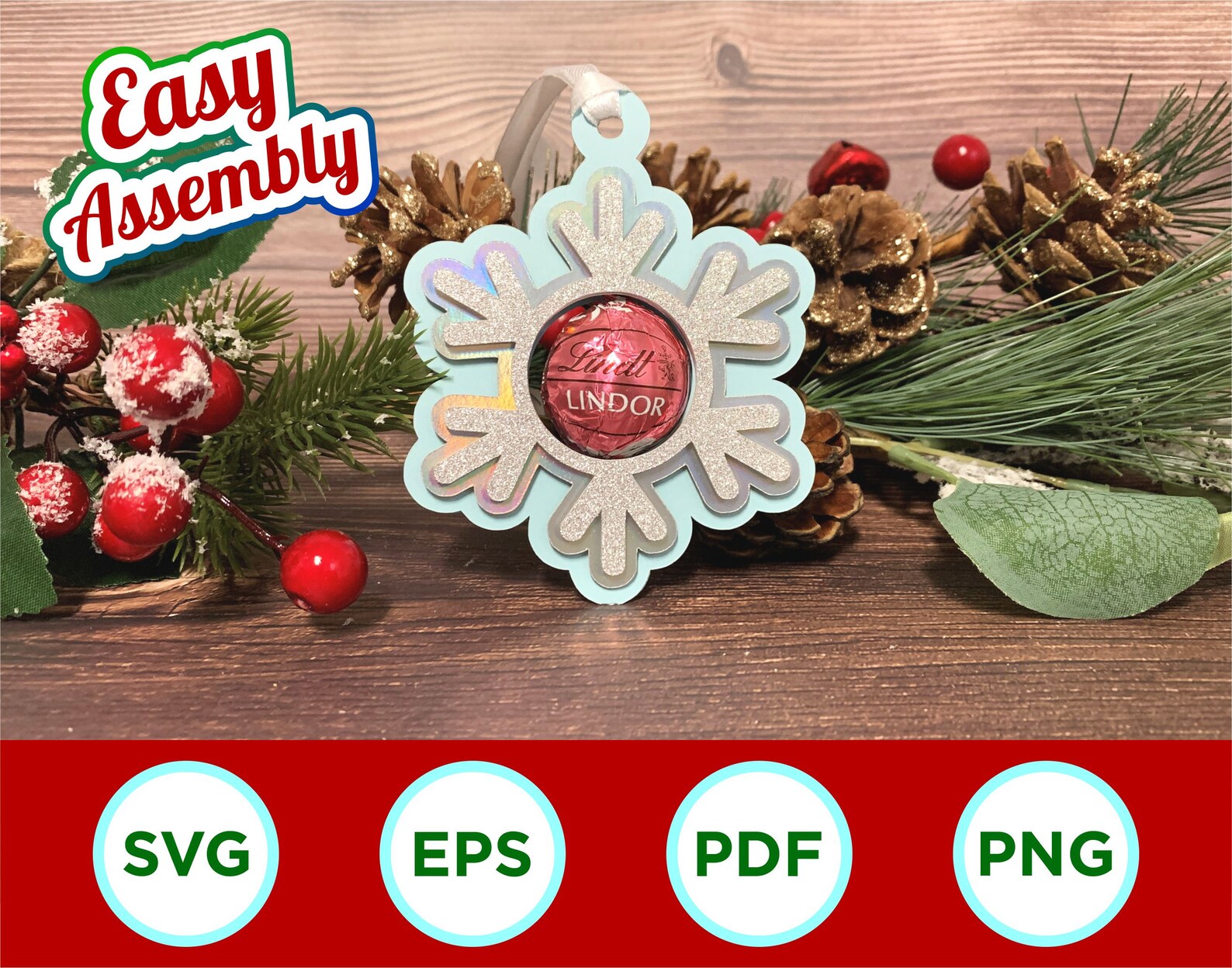 Snowflakes Lindor Holder SVG Bundle, Chocolate,lindt,ornaments ...