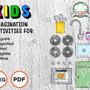 Kids Kitchen Printables,imagination,play,diy Kitchen,activities ...