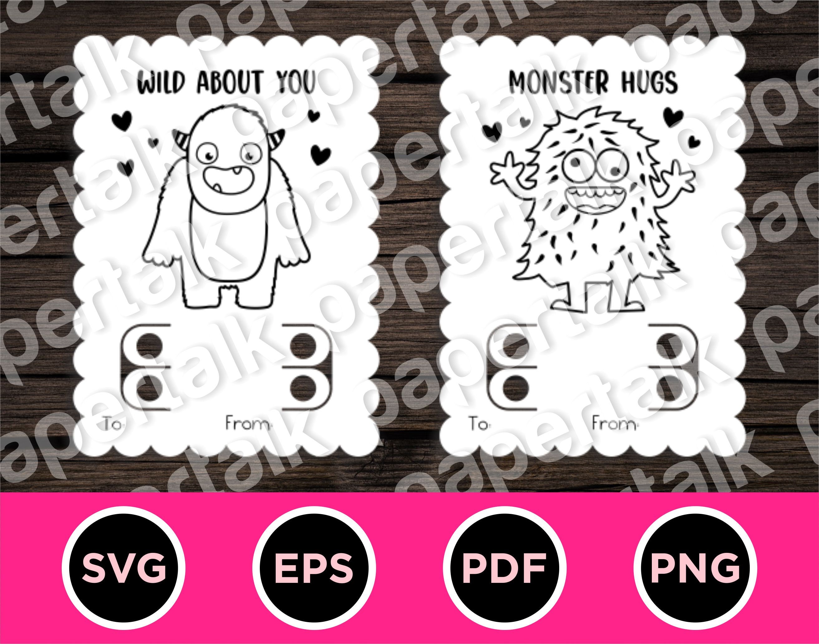 Monster Coloring Valentine Cards SVG Bundlehappy - Etsy Canada