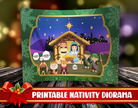 Nativity Diorama Coloring Pages