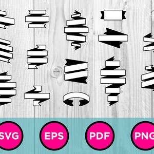 Banners Ribbons SVG, Ribbons Svg, Labels, Stencils, Printable Ribbons ...