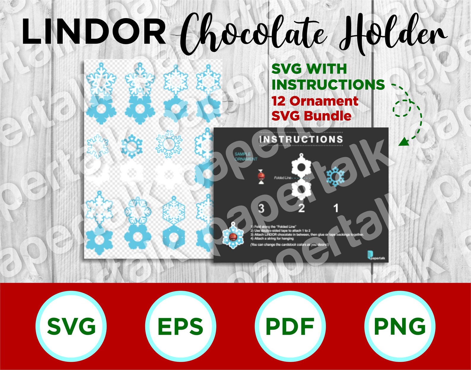 Snowflakes Lindor Holder SVG Bundle, Chocolate,lindt,ornaments ...