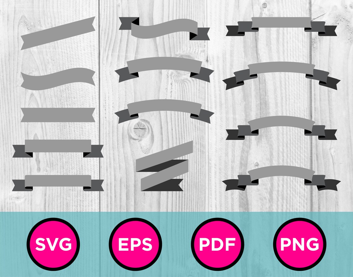 Banners Ribbons SVG, Ribbons Svg, Labels, Stencils, Printable Ribbons ...