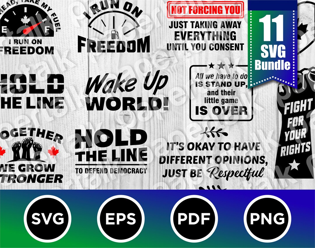Hold the Line Freedom SVG Bundle,freedom Convoy,fringe,consent,charter ...