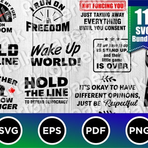 Hold the Line Freedom SVG Bundle,freedom Convoy,fringe,consent,charter ...