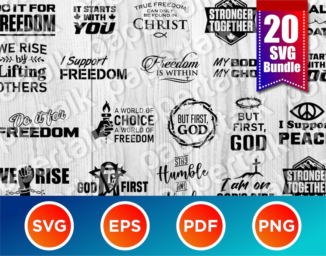 Freedom SVG Bundle, Peace, Generic,humble,stronger Together,morals ...