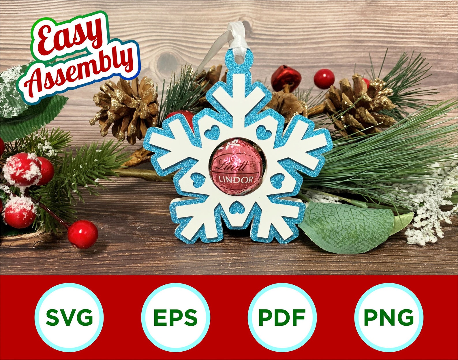 Snowflakes Lindor Holder SVG Bundle, Chocolate,lindt,ornaments ...