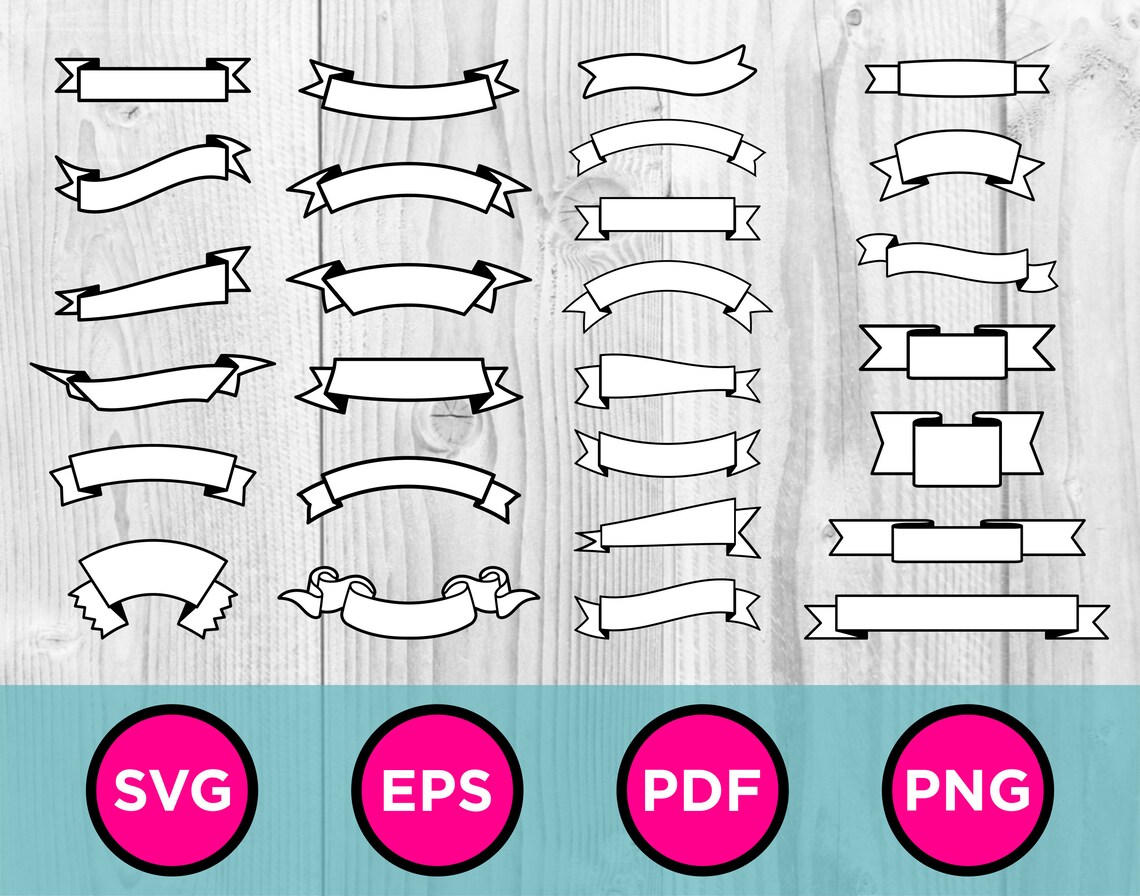 Banners Ribbons SVG, Ribbons Svg, Labels, Stencils, Printable Ribbons ...