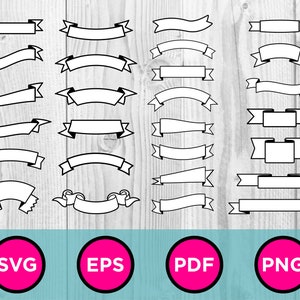 Banners Ribbons SVG, Ribbons Svg, Labels, Stencils, Printable Ribbons ...