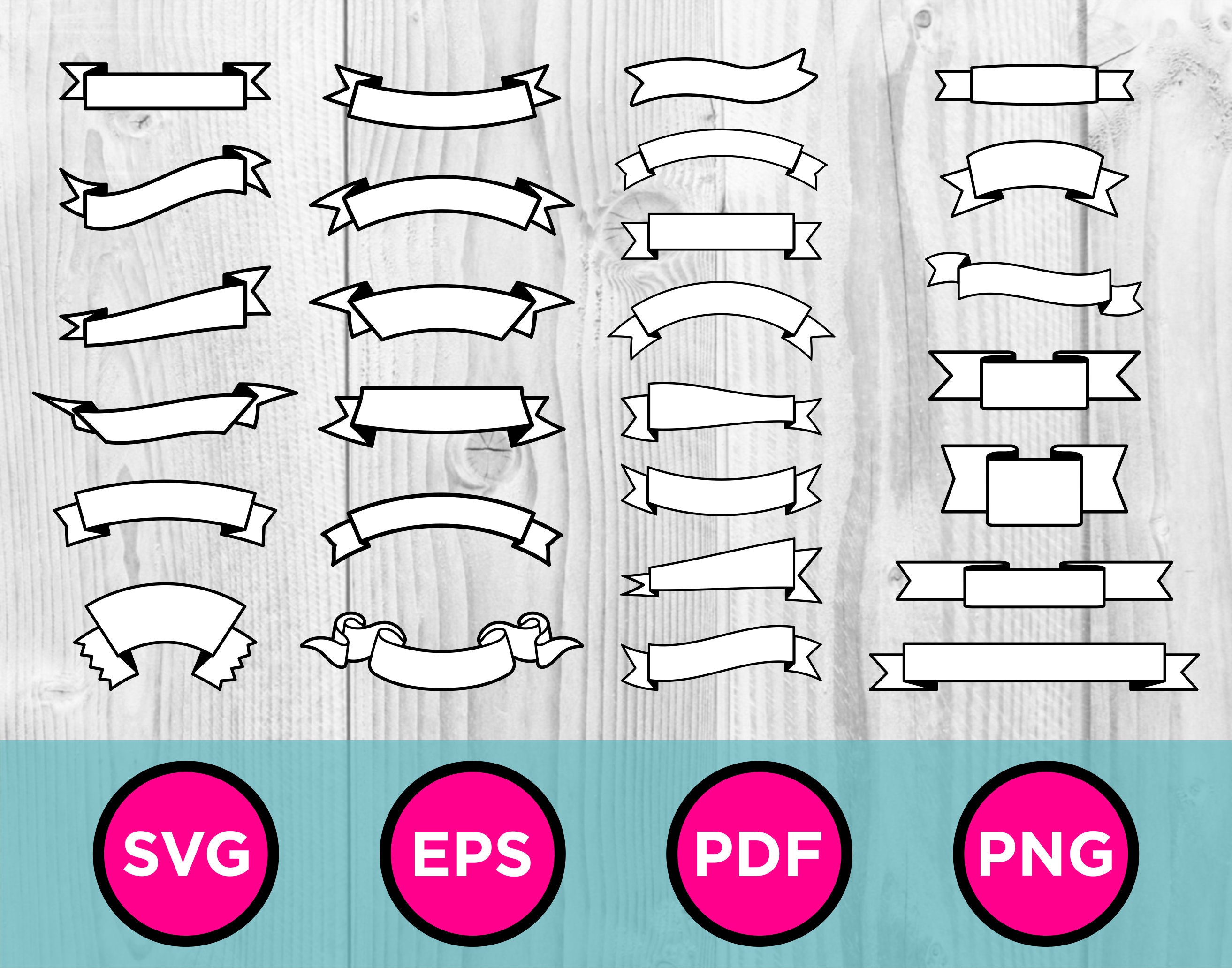 Banners Ribbons SVG, Ribbons Svg, Labels, Stencils, Printable Ribbons ...