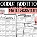 Doodle Addition Math Worksheets | Math Centers, Math Games, Interactive ...