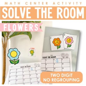 Solve the Room Flowers | Math Center Activity, Math Games, Interactive ...