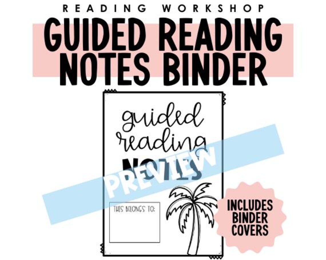 Guided Reading Notes Binder | Ready to Go, Schedules, Binder Cover ...
