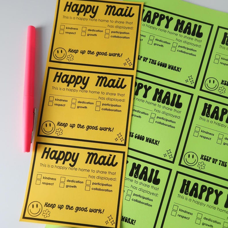 Happy Notes Home Printable | Ready to Print, Positive Family ...