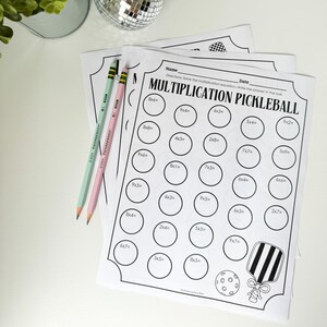 Multiplication Pickleball Worksheets | Printable Independent Math ...
