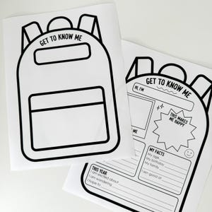 All About Me Backpack Craft Activity | Back to School, Get to Know Me ...