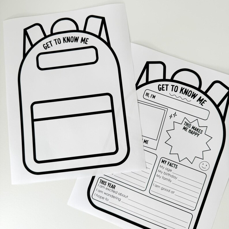 All About Me Backpack Craft Activity | Back to School, Get to Know Me ...