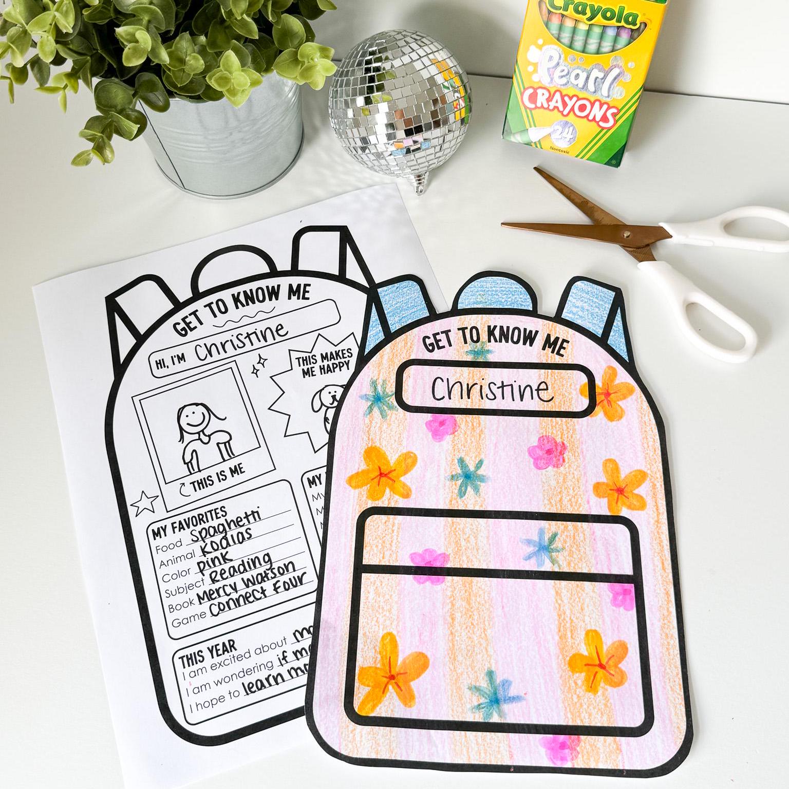 All About Me Backpack Craft Activity | Back to School, Get to Know Me ...