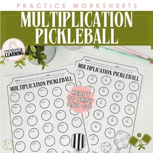 Multiplication Pickleball Worksheets | Printable Independent Math ...