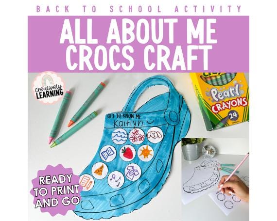 All About Me Croc Craft Activity | Back to School, Get to Know Me ...