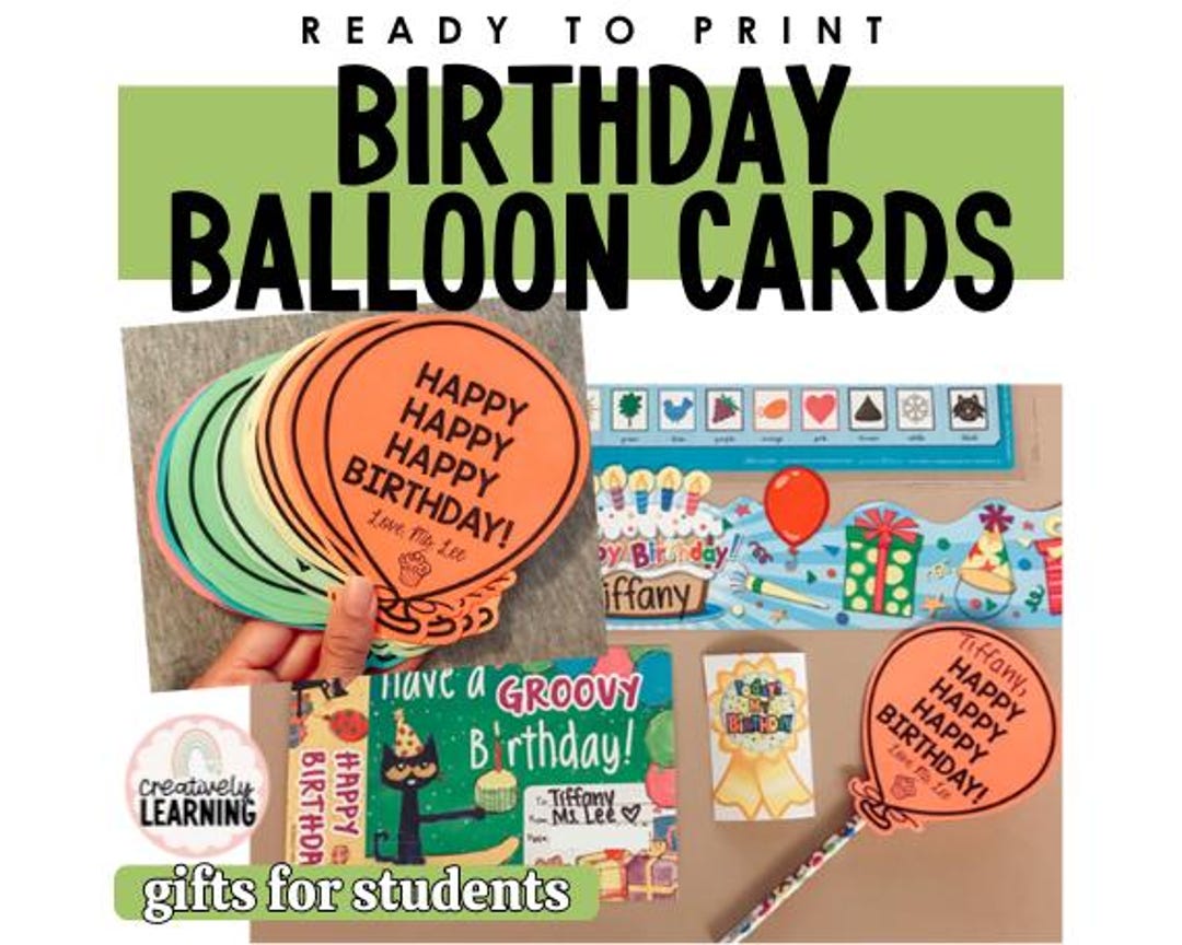 Birthday Balloon Cards | Classroom Tools, Teacher Ideas, Education ...