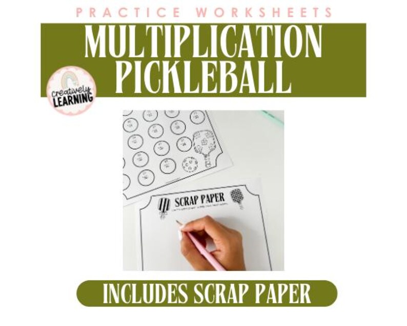 Multiplication Pickleball Worksheets | Printable Independent Math ...