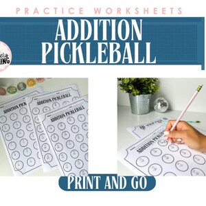 Addition Pickleball Worksheets | Printable Independent Math Practice ...