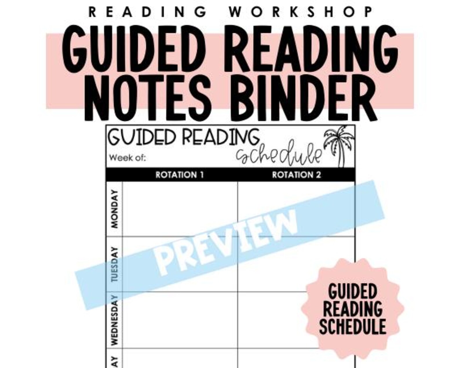 Guided Reading Notes Binder Ready to Go, Schedules, Binder Cover ...