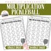 Multiplication Pickleball Worksheets | Printable Independent Math ...