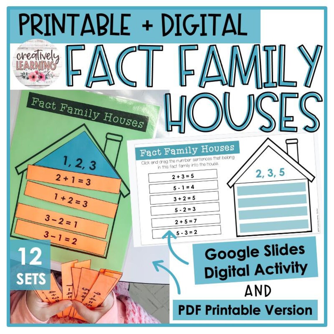 Fact Family Houses | Math Center Activity, Math Games, Interactive Math ...