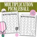 Multiplication Pickleball Worksheets | Printable Independent Math ...