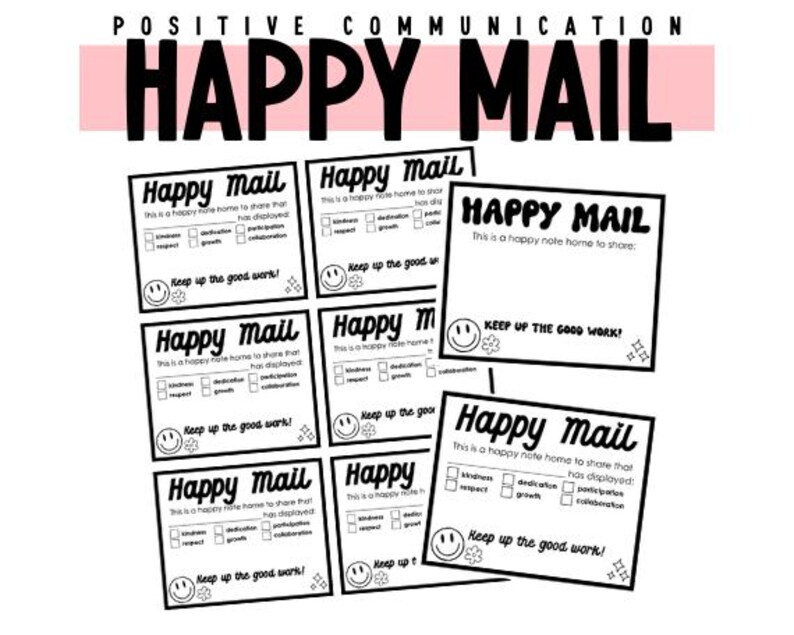 Happy Notes Home Printable | Ready to Print, Positive Family ...