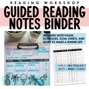 Guided Reading Notes Binder Ready to Go, Schedules, Binder Cover ...