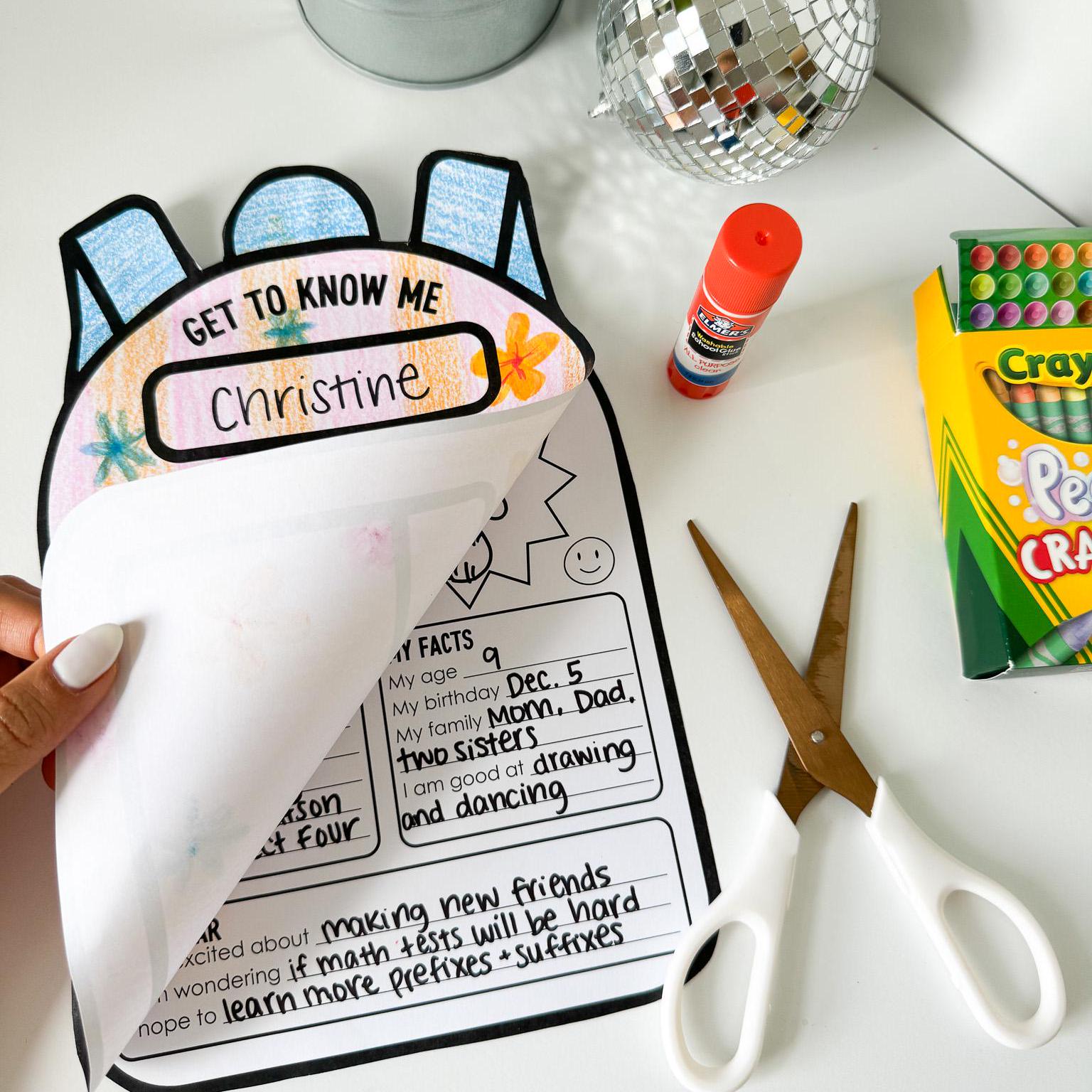 All About Me Backpack Craft Activity | Back to School, Get to Know Me ...