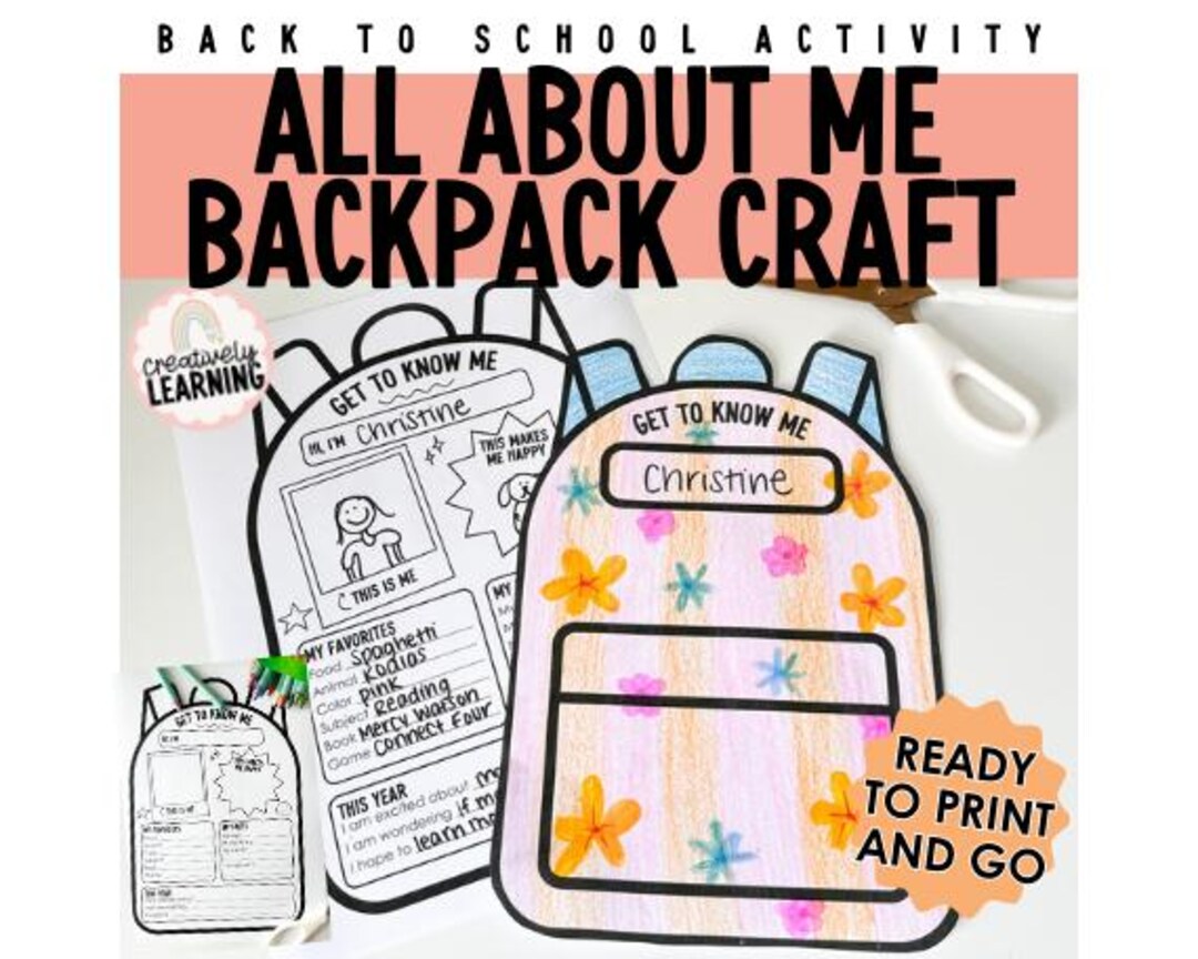 All About Me Backpack Craft Activity | Back to School, Get to Know Me ...