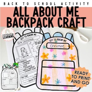All About Me Backpack Craft Activity | Back to School, Get to Know Me ...