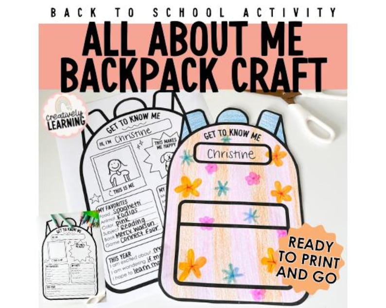 All About Me Backpack Craft Activity | Back to School, Get to Know Me ...