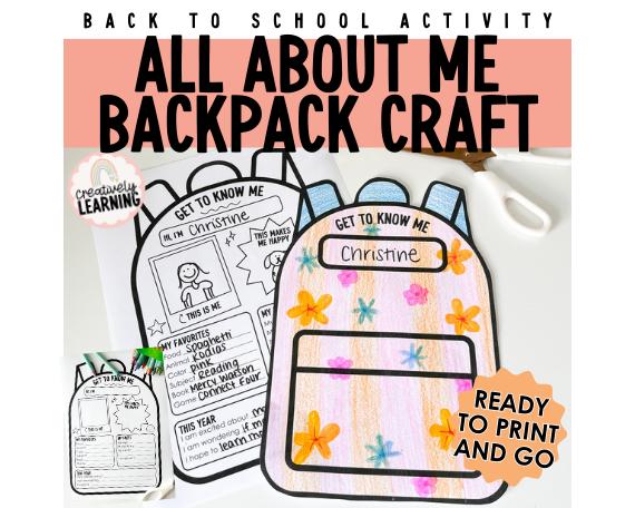 All About Me Backpack Craft Activity | Back to School, Get to Know Me ...