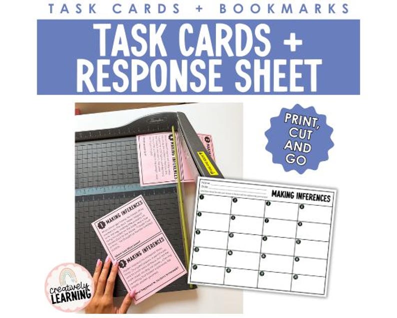 Making Inferences Bundle | Anchor Chart, Task Cards, & Bookmarks for ...