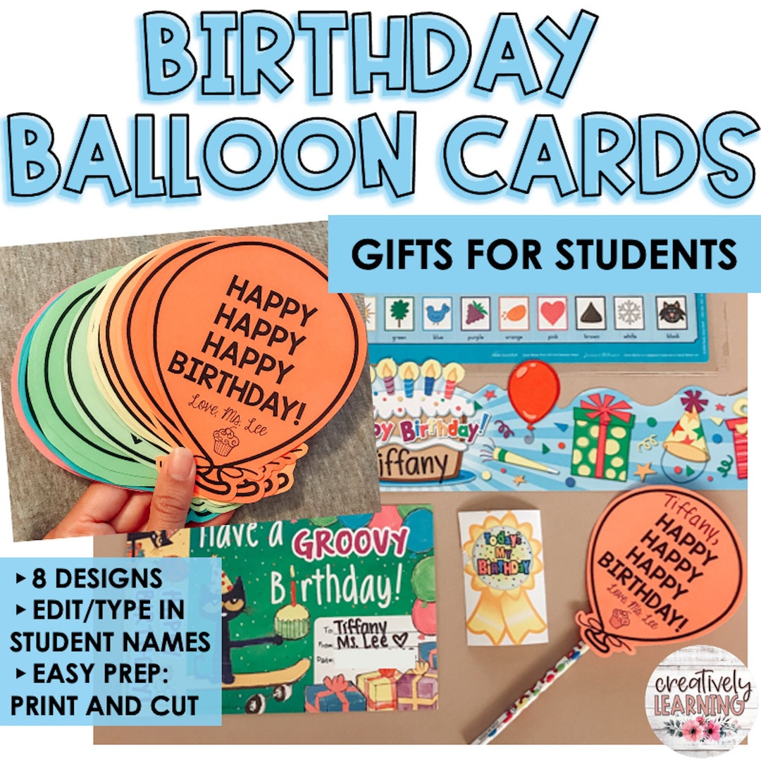 Birthday Balloon Cards Classroom Tools, Teacher Ideas, Education, Class ...