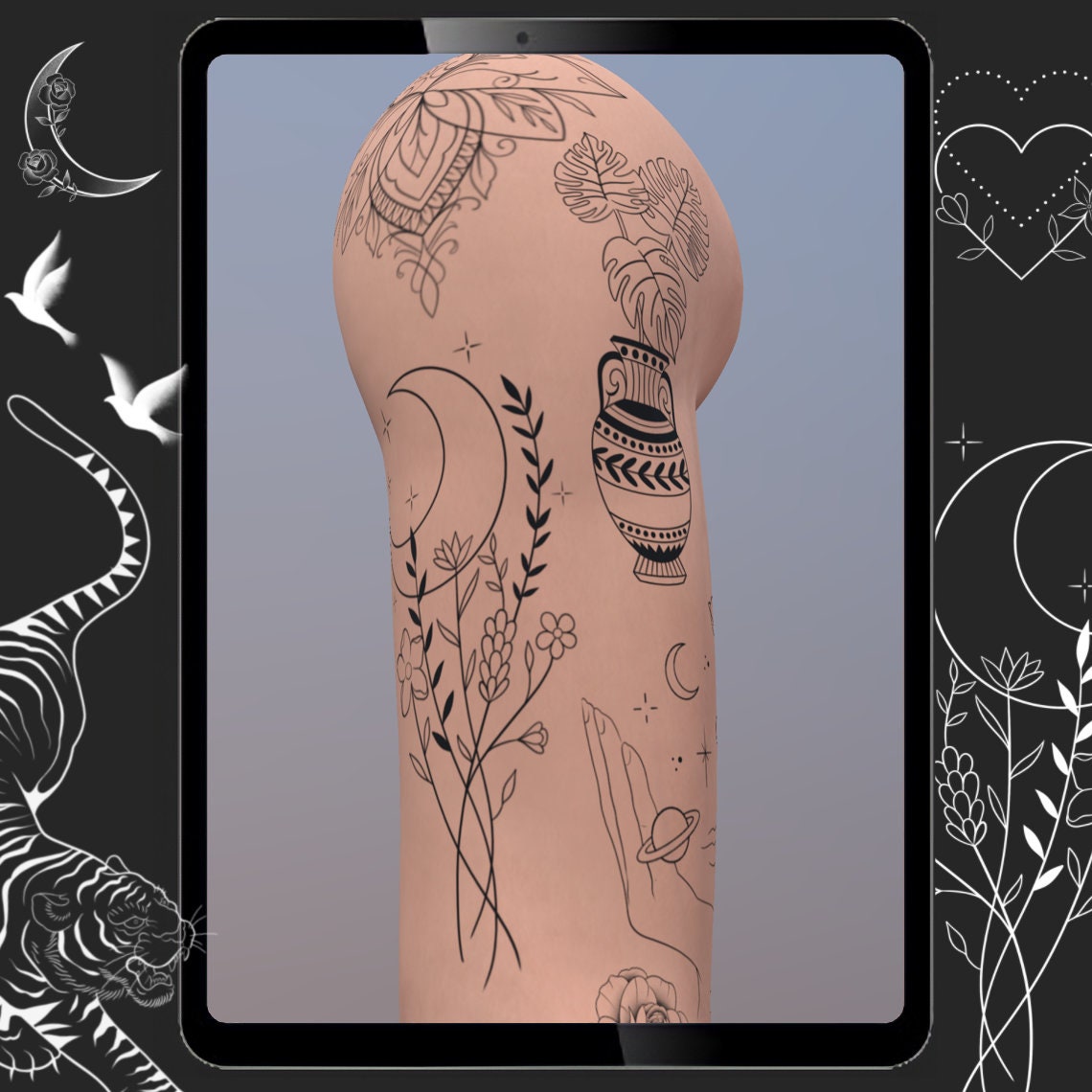 100 Flash Tattoos Stamps for Procreate App - Etsy