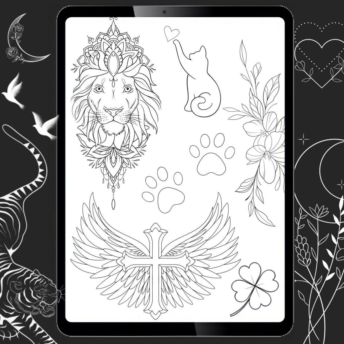 100 Flash Tattoos Stamps for Procreate App - Etsy