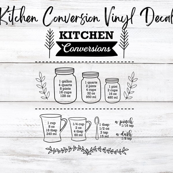 Kitchen Measurement Decal - Etsy