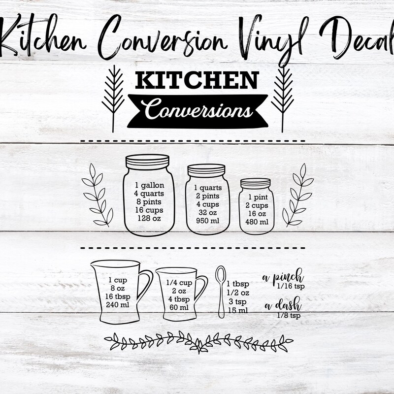 Kitchen Measurement Decal - Etsy