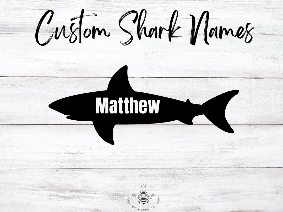 Custom Shark Name Decal - Choose Your Font, Color, and Size! Custom ...
