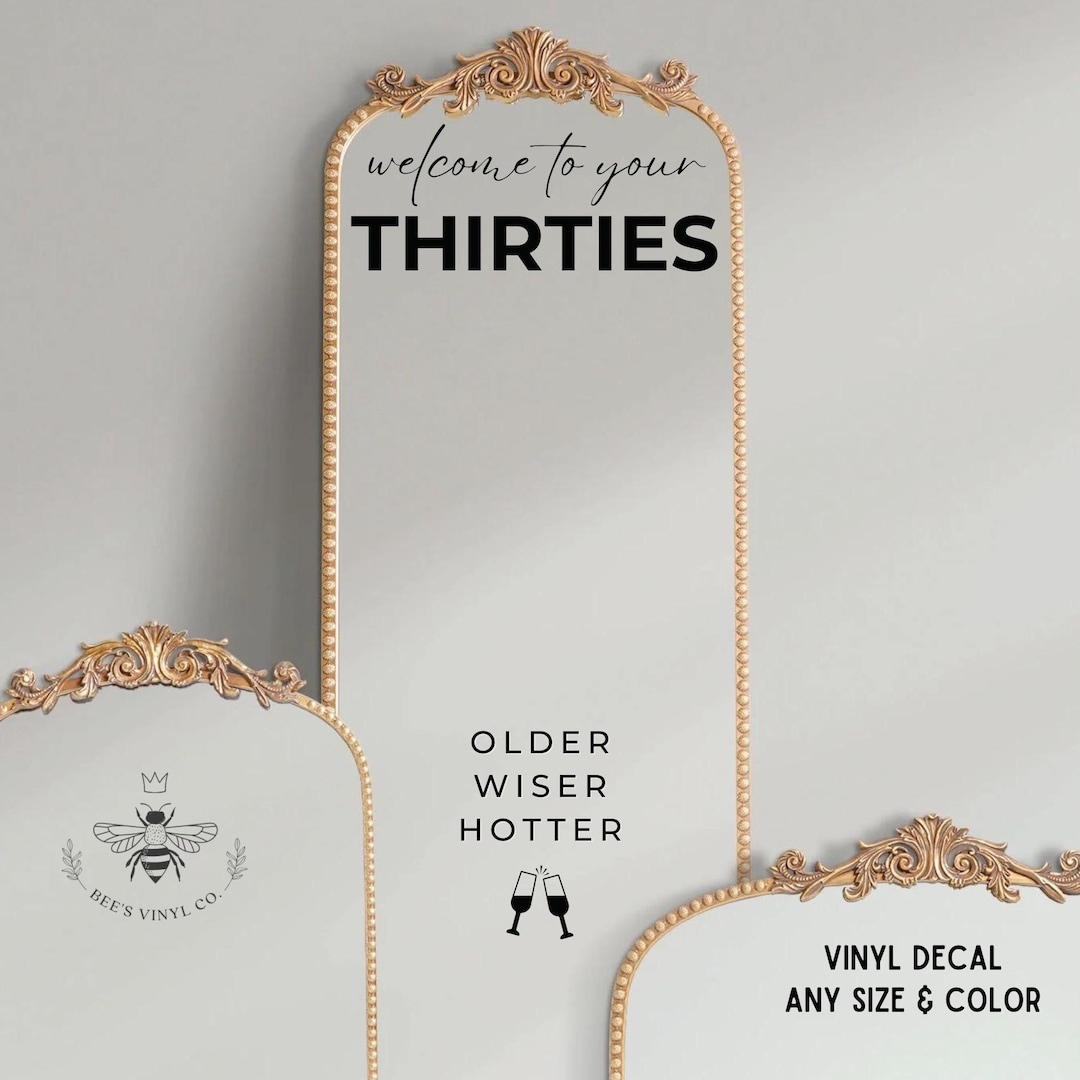 Thirties Birthday Vinyl Decal for Birthday, Older Hotter Wiser, 30, 40 ...